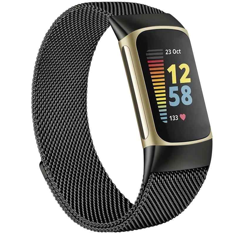 コンパチブル Fitbit Charge 6 交換バンド ステンレス 交換ベルト 長さ調節 男女兼用 マグネット 留め金 メッシュ 通気