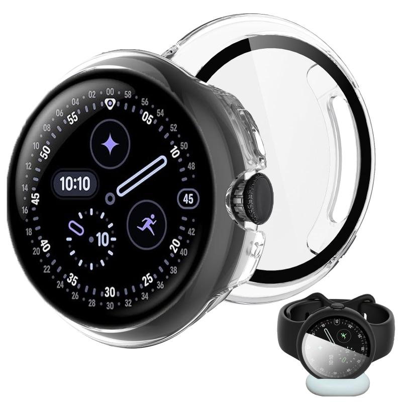 BUITFOU For Google Pixel Watch 4 カバー 41MM Pixel Watch 4 カバー 充電をサポート 超薄型 PC+ガラス素材 一体型 全面保護 装着簡単 耐衝撃 高透過率 指紋防止 傷防止【対応機種】本製...