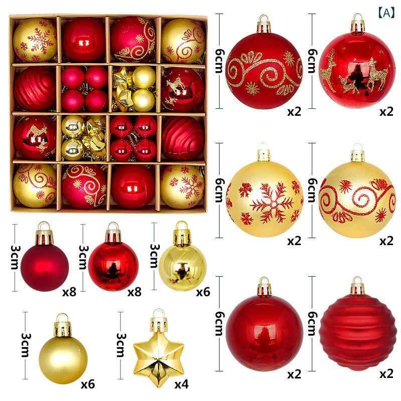 国境を 越えた 新しい 42 個の クリスマス カラー ボールの ギフト ボックス 3 cm / 6 cm セット クリスマスツリー 装飾 ボールの ギフト ペンダント商品番号: QS-LH-0081材料: プラスチック供給源は特許取得済み...