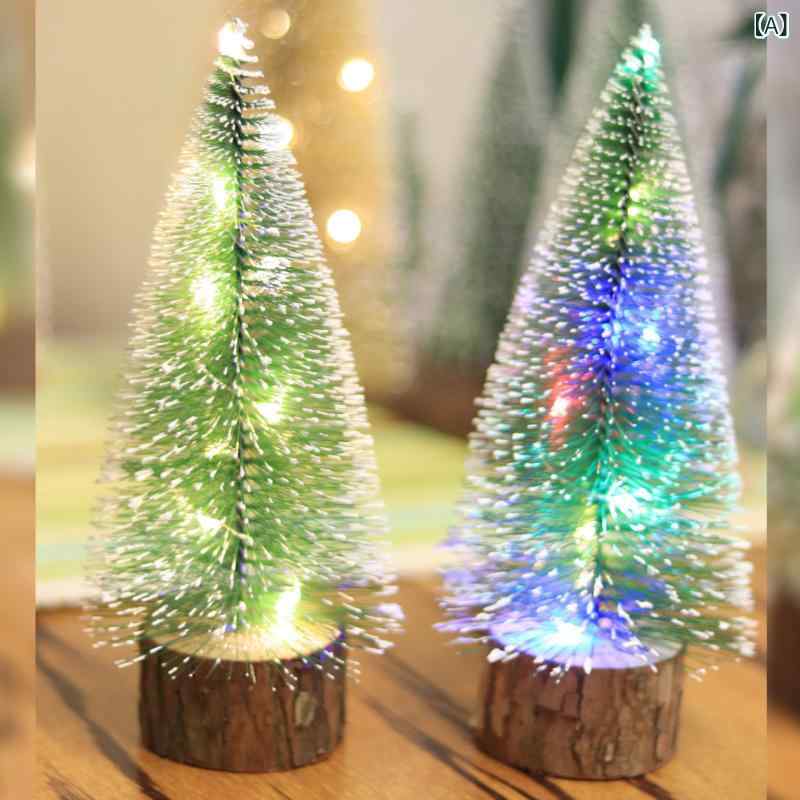Ledが クリスマスの ミニ クリスマスツリーに 白い 雪 松が ついて いる デスク トップの ショーウインドーが クリスマスの 装飾を 飾って いる貨物番号: 050材質: Pet製品番号: 050カラー: 緑特許の供給源ですか: いい...