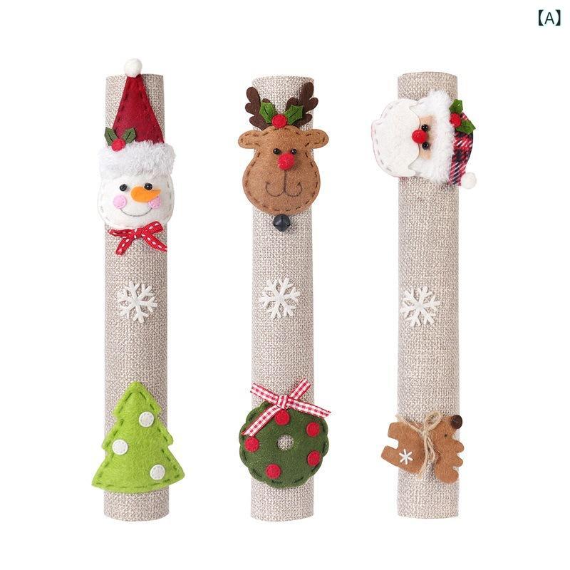 クリスマス 家庭 装飾 用品 サンタクロース 雪だるま ヘラジカ 麻布 冷蔵庫 ハンドル 貼り 電子 レンジハンドルカバー貨物番号: Tw19049材質: その他サイズ: 30*15cmカラー: 麻布ハンドルセット3本セット特許の供給源です...