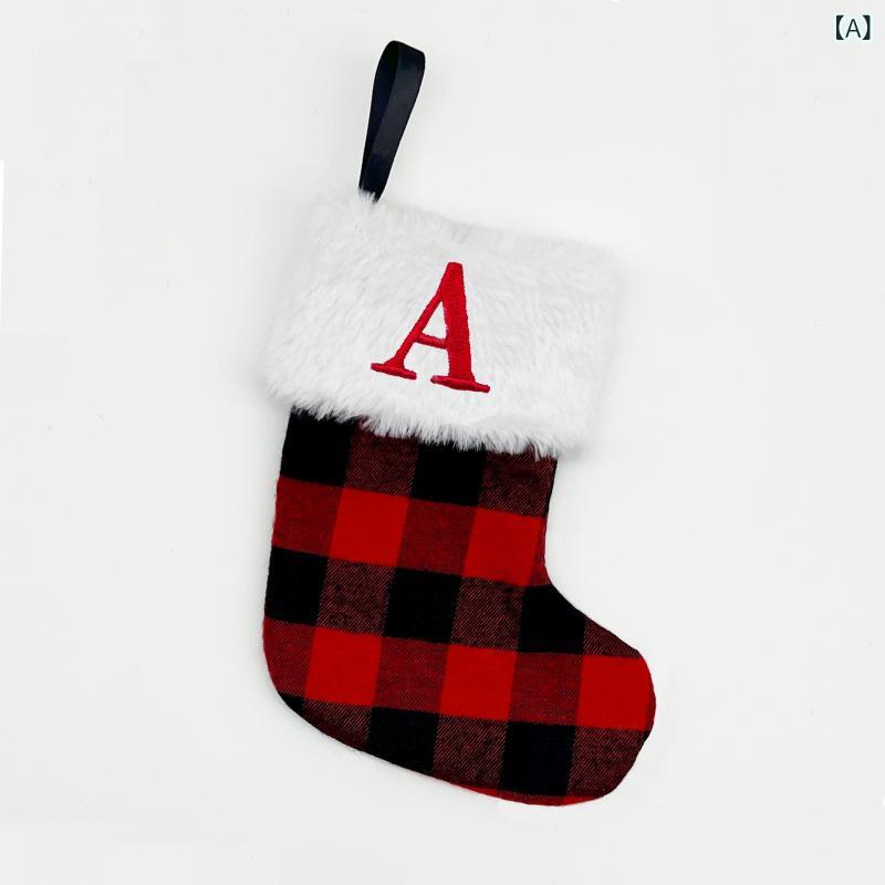 金青 クリスマス 装飾 用品 クリスマス 靴下 プレゼント 袋 トランペット 格子 26 文字 クリスマス 靴下 キャンディー 袋貨物番号: Jq23gzzmw26材質: 布カラー: 格子アルファベットa,格子文字b,格子文字c,格子文字d...