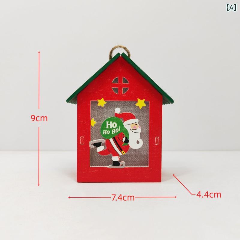 クロスボーダークリスマス 小屋 置物 発光 小屋 LED 木製 クリスマス 装飾 クリスマス 家 デスク トップ 置物商品番号: XY050材料: 木材色: 赤い老人,赤い老人2,緑のヘラジカ,緑の雪だるま,木製の赤い帽子,木製の黒い帽子,...