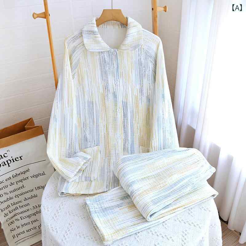 純綿 4 層 綿 ガーゼカップルパジャマレディースセット 春秋 パンダ 綿 吸汗 通気 性 ホームウェアカップルスタイル製品カテゴリー: パジャマ生地名: コットンスタイル: スーツ,甘くてかわいいスタイル主な生地構成: コットン厚さ: 中...