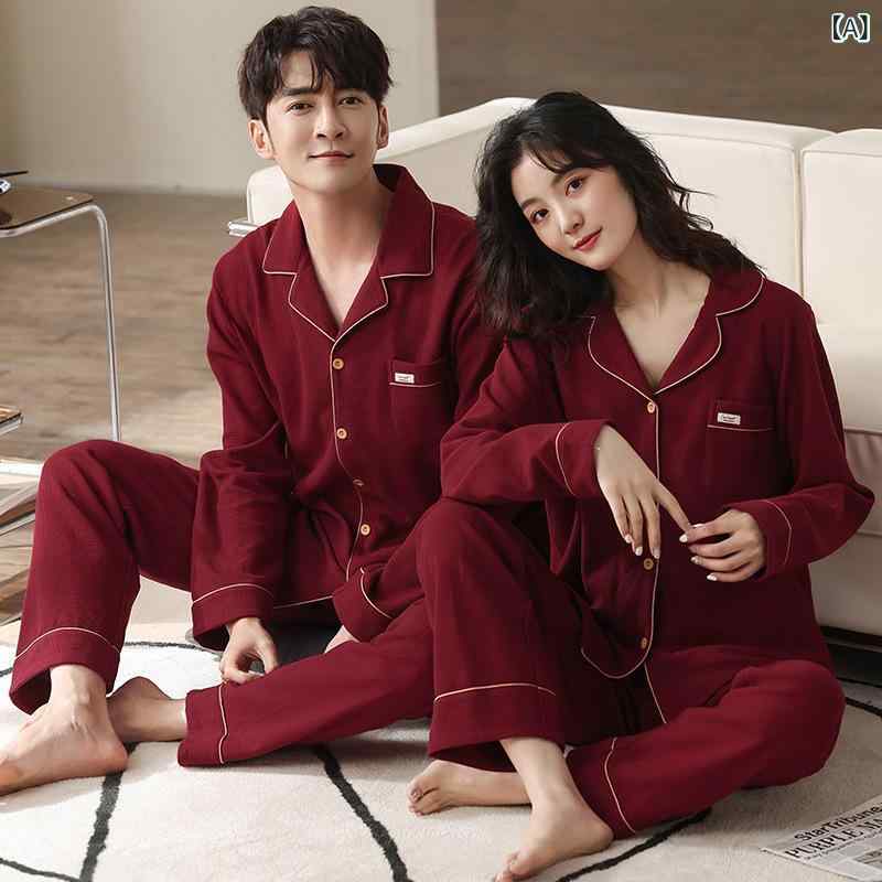 実体 版 ワッフルカップルパジャマ 女性 秋冬 純綿 カーディガン製品カテゴリ: パジャマ生地名: コットンデザイン: カーディガンメイン生地成分: コットン厚さが薄い: 中程度生地の厚さ (坪量): 適度 (181-200グラム/平方メー...