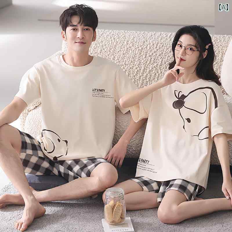 カップル パジャマ 女性 夏 100 % 純綿 2025 新型 男性 半袖半 ズボン 綿 韓国 版 家庭 服 セット製品カテゴリー: スーツ生地名: 綿100スタイル: プルオーバー,ライトスポーツスタイル主な生地構成: コットン厚さ: 薄...