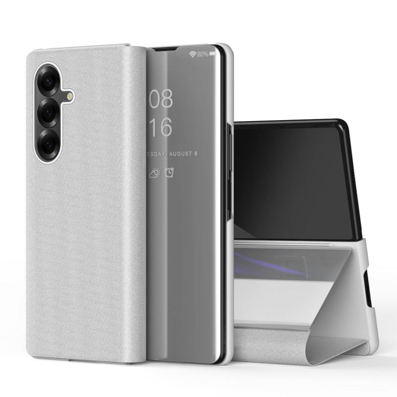 【Galaxy Z Fold7専用】手帳型 メイクミラー機能付 360度防護 PUレザーケース 折りたたみスタンド内蔵 ワイヤレス充電対応-清辉镜面皮套