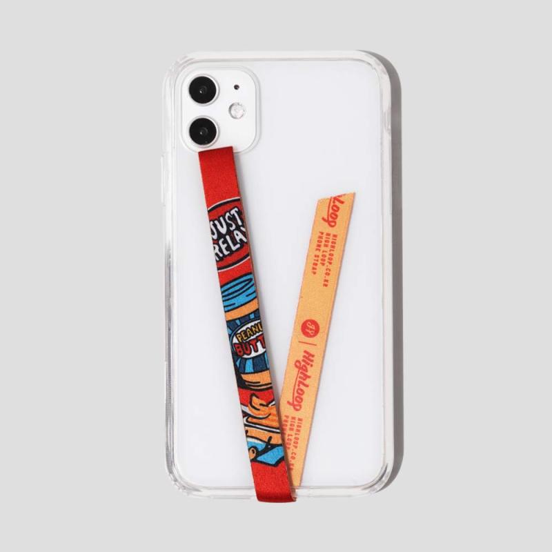 [highloop] 【ハイループ フォンストラップ スマホケース ハンドストラップ フィンガーストラップ 落下防止 ワイヤレス充電対応 phonestrap (original) (54.レイジピーナッツ)
