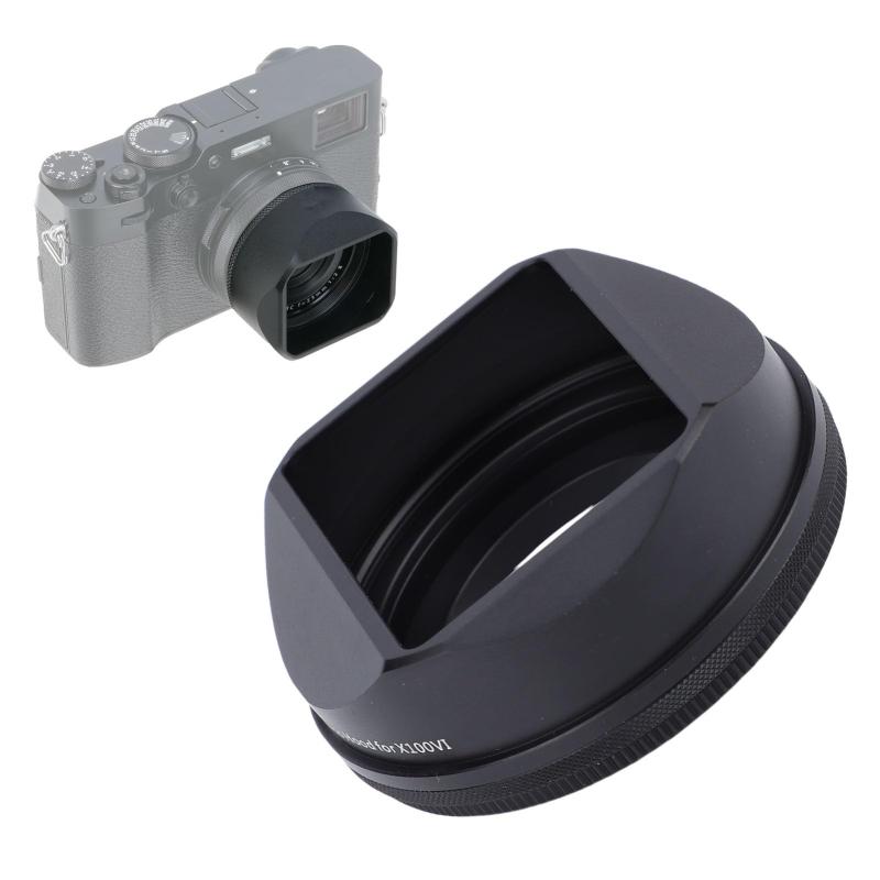 MENDUNER Fuji X100VI X E5用磁気スクエアレンズフード、反射防止デザインのアルミニウム合金カメラレンズシールド、写真家旅行休日の使用に最適なクリスマスギフト人気のカメラモデルとの互換性: このレンズフードはFuji X...