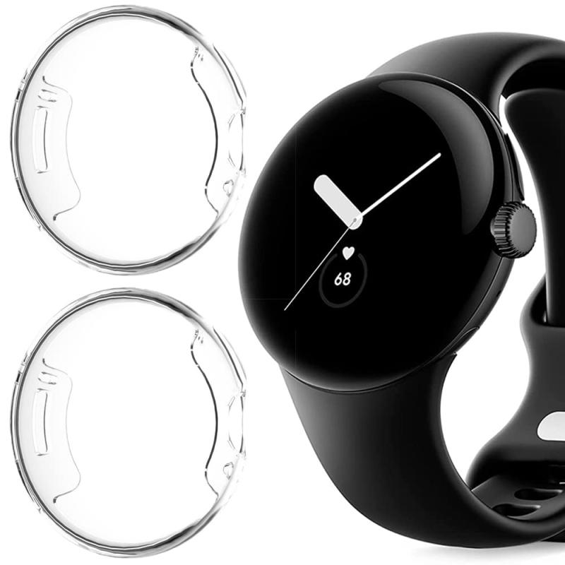 Lamshaw for Pixel Watch 3 ケース、熱可塑性ポリウレタンエラストマースクリーンプロテクター、TPUケース 耐衝撃カバー 傷防止 耐衝撃 Pixel Watch 3 41mm, 45mm, 3XL, 2, 1スマートウ...