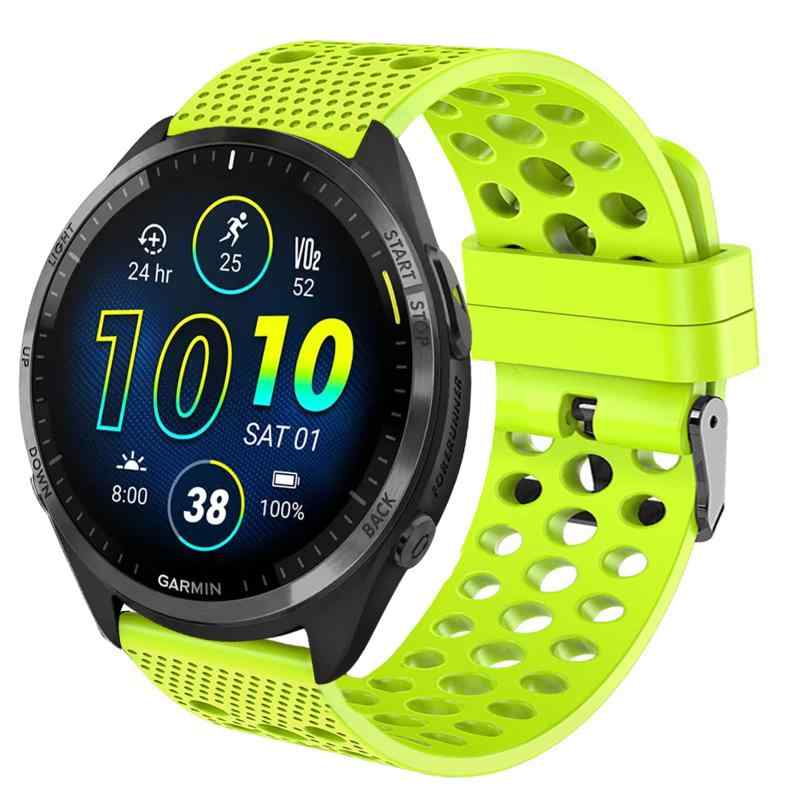 Lamshaw コンパチブル Garmin Forerunner 965 バンド,シリコン製弾性バンド スポーツバンド 交換ベルト 柔らかく快適で通気性 長さ調節シリコンループ換えバンド 対応 GARMIN(ガーミン) ハイブリッド