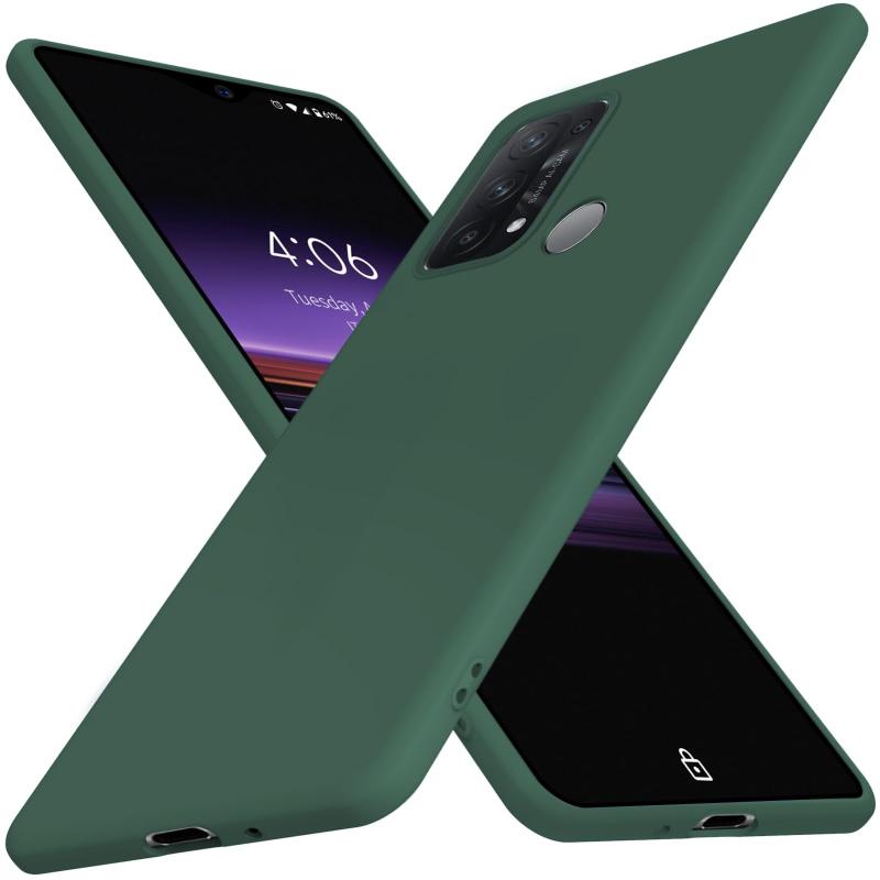 mneudedu 対応 Oppo Reno5 A 用の ケース 耐衝撃 シリコン TPU カバー 薄型 軽量 柔軟 磨り表面 衝撃吸収 指紋防止 ワイヤレス充電対応 ストラップホール付き 指紋防止 防塵 耐久 携帯便利 緑120-REN5A...