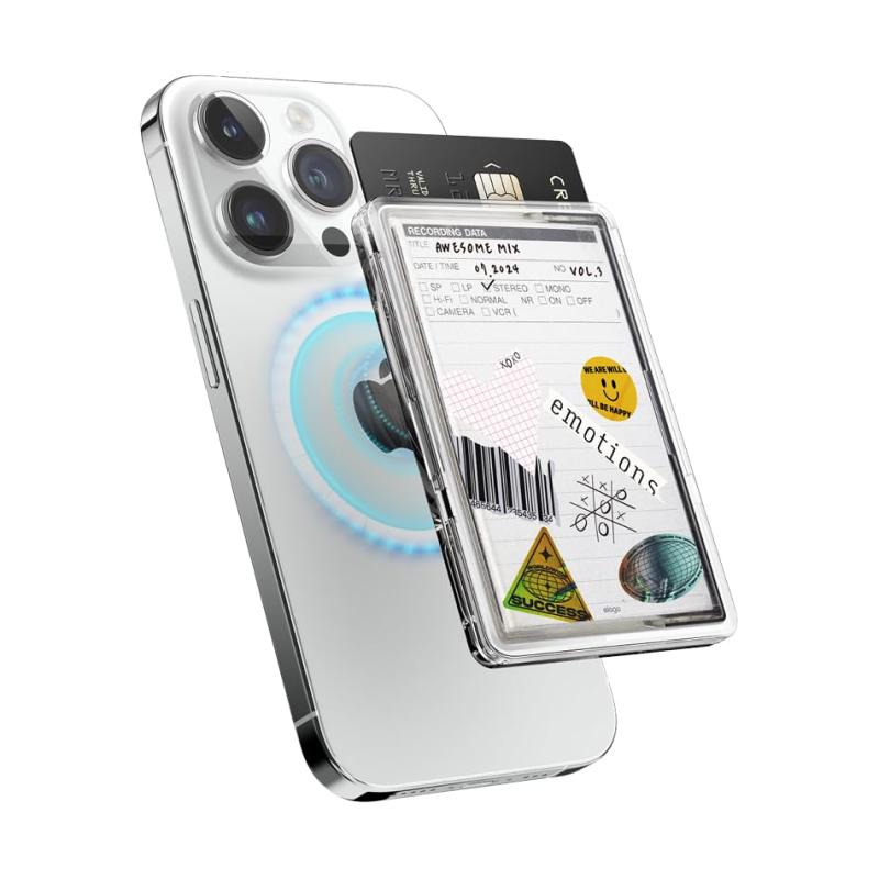 【elago】 MAGNETIC CLEAR CARD POCKET for MagSafe Charger