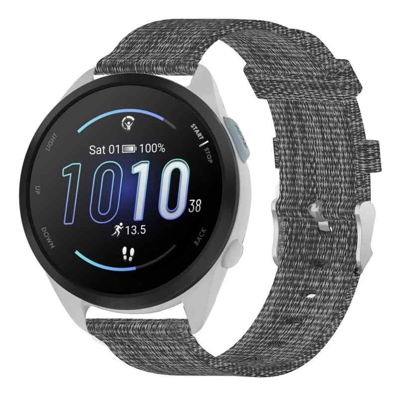 Lamshaw バンド 対応 GarminForerunner 165, ナイロン 交換バンド 柔らか ベルト ガーミンGarmin Forerunner 165スマートウォッチに対応