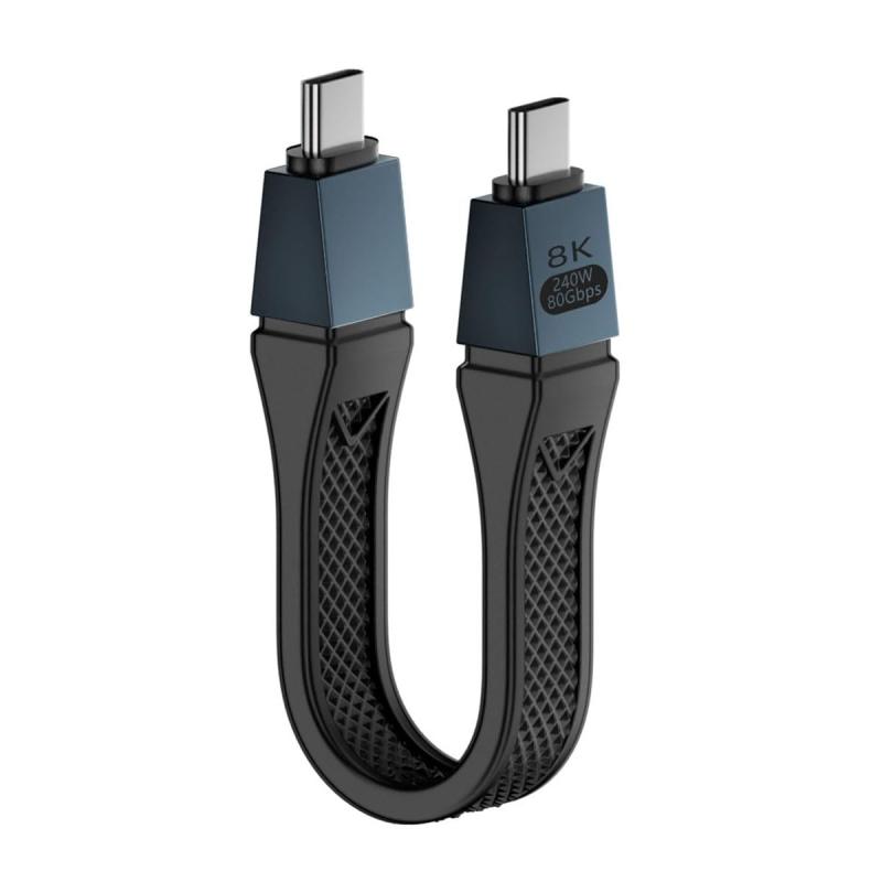 CY USB5.0 80Gbps フラットスリム FPC ケーブル 13cm 240W 16K@30hz 8K@60Hz 5K@60Hz USB4.0 Thunderbolt3/4/5 対応