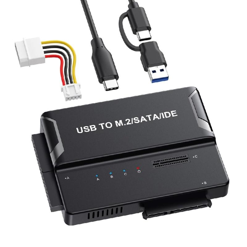 Cablecc NVME M.2 M-Key SATA NGFF SSDドッキング外部エンクロージャ、USB3.0 Type-C Type-Aケーブル付き RTL9210Bチップセット