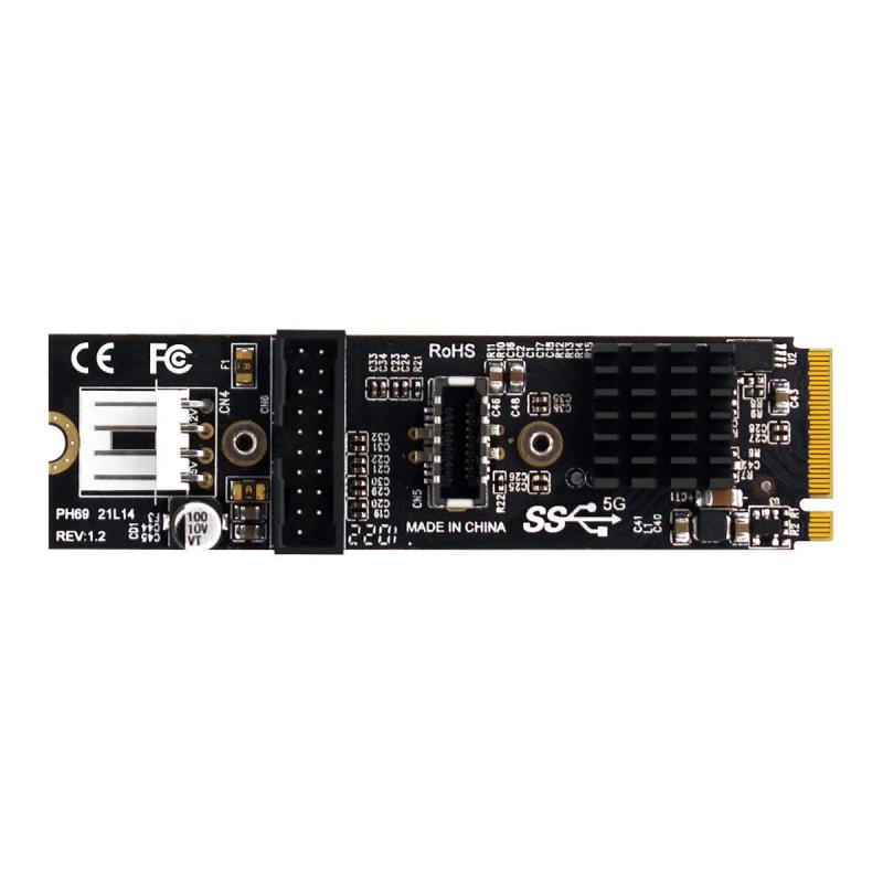 Cablecc USB 3.1 フロントパネルソケット Type-E t - M-Key NVME NGFF Expressカードアダプター マザーボード ASM3242 チップセット用