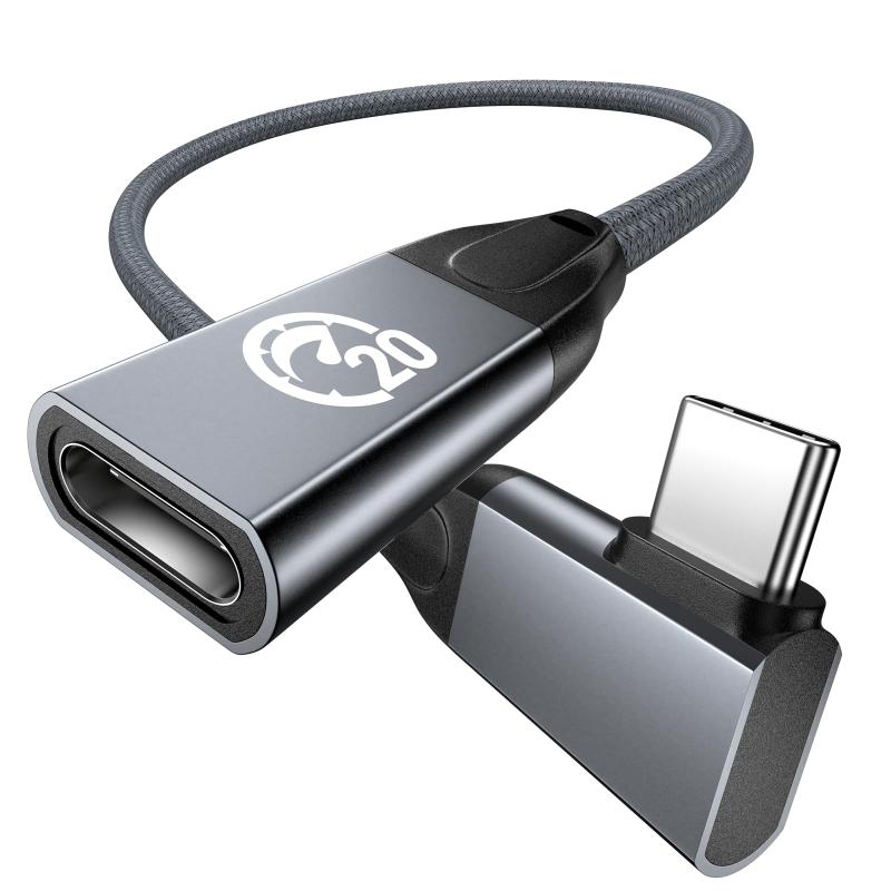 USB Type-C 延長ケーブル 240W L字