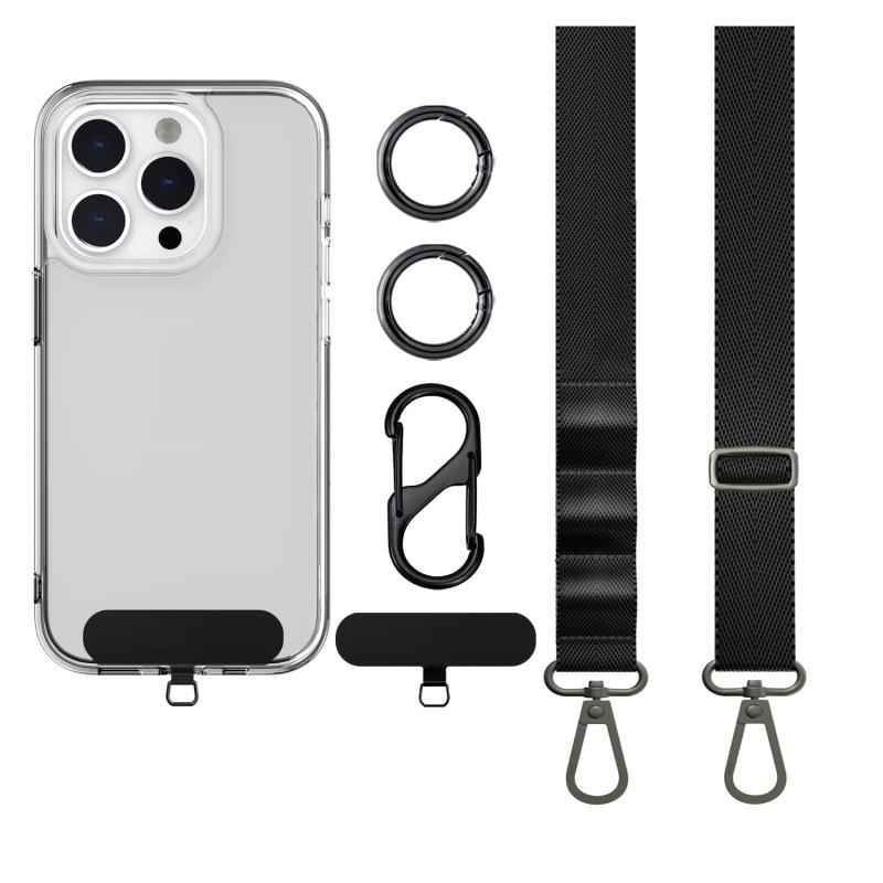 [ALUBES] スマホショルダー 25mm スマホ ストラップ 首掛け 斜めがけ 落下防止 携帯ストラップ 太め 耐久性強化版 紛失/落下防止 忘れ物防止 タグパッチ &amp; カラビナ付属