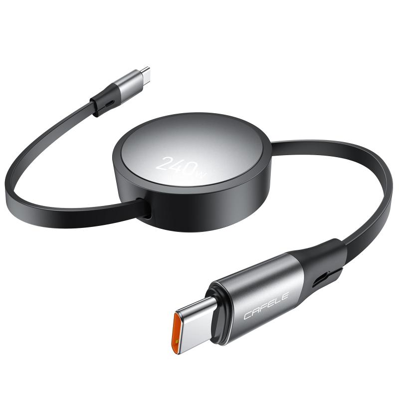 【新登場&amp;USB-C－USB-C ケーブル240 W】巻き取り充電ケーブル240 w usb-Type C to usb-Type C