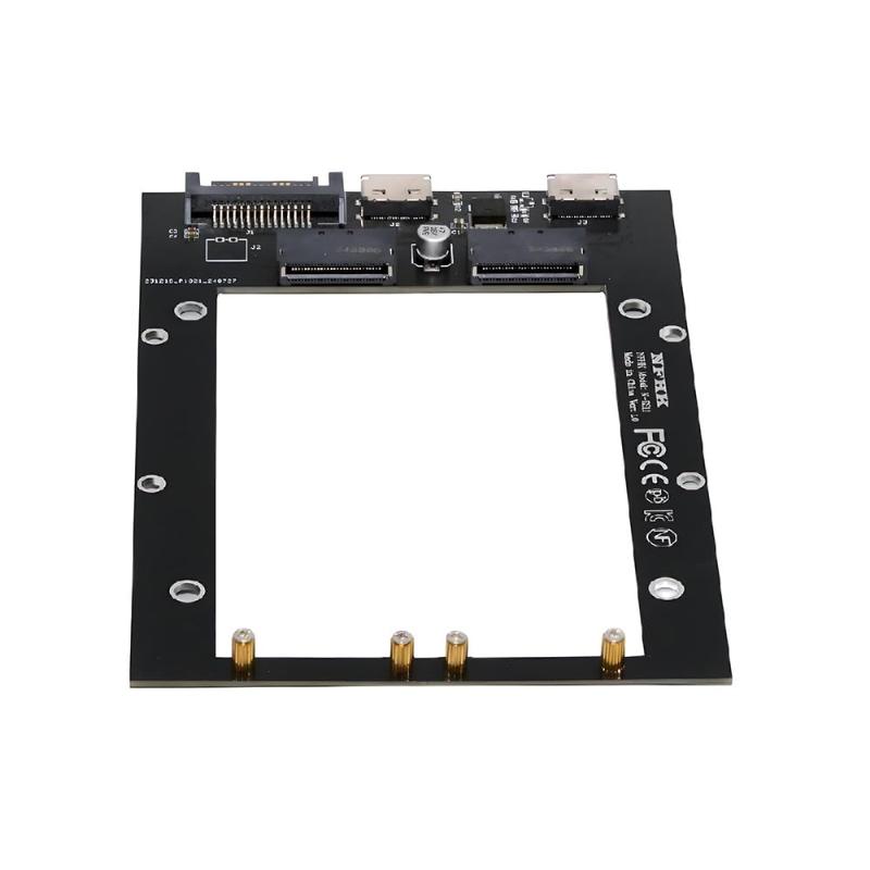 Cablecc NVMe NGFF M-key4Xホストアダプターからルーラー1UGEN-ZEDSFFショートSSDE1.Sキャリアアダプター