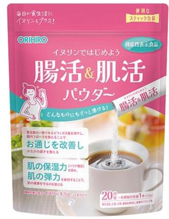 イヌリンがダブルの機能性で健康をサポート 【商品説明】 イヌリンの機能性表示食品で、腸活＆肌活をダブルサポート！ イヌリンは水溶性食物繊維の一種です。本品は、イヌリンによる『お通じを改善しておなかの調子を整える機能』と、『肌の保湿力を高め、...