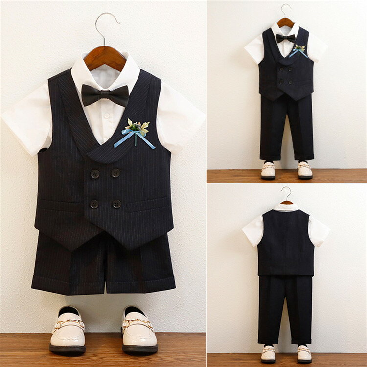 商品情報セット内容ショートパンツ5点セット（シャッ+ショートパンツ+ベスト+蝶ネクタイ+コサージュ） 长袖/半袖5点セット（半袖/長袖シャッ+ズボン+ベスト+蝶ネクタイ+コサージュ） 6点セット（シャッ+ジャケット+ベスト+ズボン+蝶ネクタ...