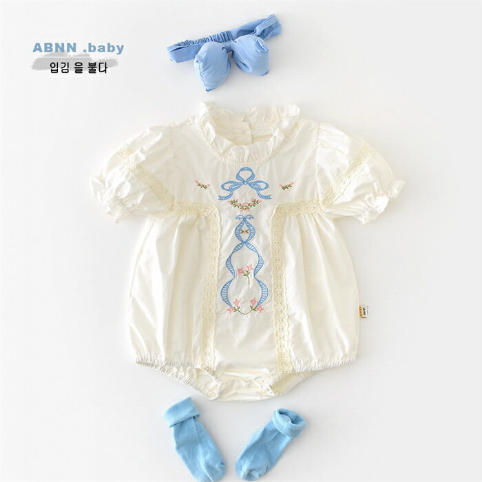 商品情報 商品名 ロンパース 韓国風 ベビー 女の子 夏 新作 ロンパース 半袖 ヘアバンド付き 2点セット おしゃれ かわいい 新生児 出産祝い カラー ベージュ サイズ 66 73 80 90cm 素材 綿 生産国 中国 色注意書き モ...