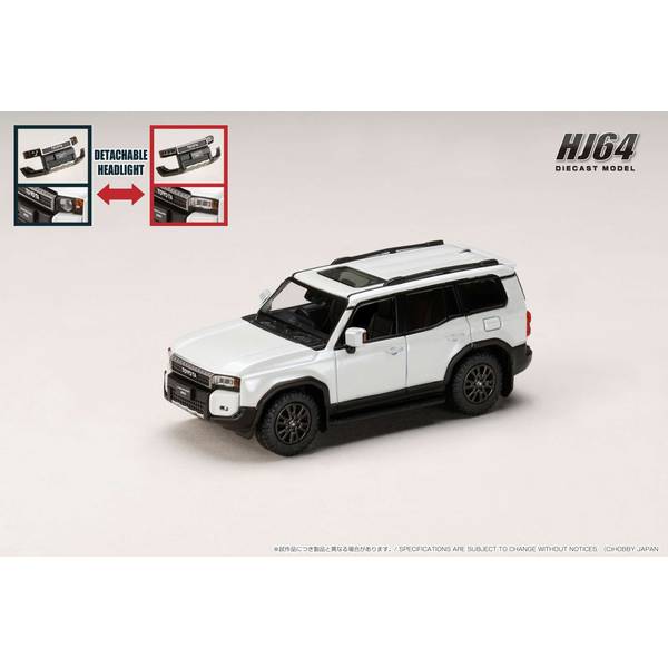 ■素材：ダイキャスト(亜鉛合金)/ABS /ホビージャパン 1/64 ダイキャストシリーズ HJ64 に、Toyota LANDCRUISER 250(右ハンドル仕様) が新登場いたします。本モデルには、表情の異なる 「丸目」/「角目」フロ...