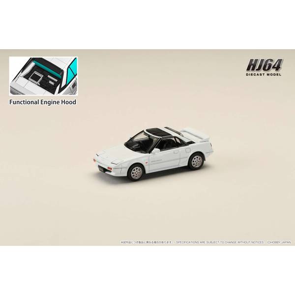 ■素材：ダイキャスト(亜鉛合金)/ABS/■リトラクタブルヘッドライトは未稼働です。ホビージャパンの1/64ダイキャストシリーズ"HJ64"からトヨタ MR2 1600G-LIMITED SUPER CHARGER 1988 T BAR R...
