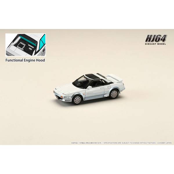 ■素材：ダイキャスト(亜鉛合金)/ABS/■リトラクタブルヘッドライトは未稼働です。ホビージャパンの1/64ダイキャストシリーズ"HJ64"からトヨタ MR2 1600G-LIMITED SUPER CHARGER 1988 T BAR R...