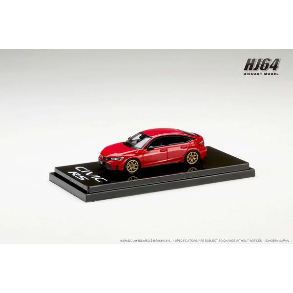 ■素材：ダイキャスト(亜鉛合金)/ABS/ホビージャパンの1/64ダイキャストシリーズ"HJ64"から 2024年式 "1/64 ホンダ シビック RS カスタムバージョン" の登場です。ノーマルとは異なるカスタムホイールを装着しています。...