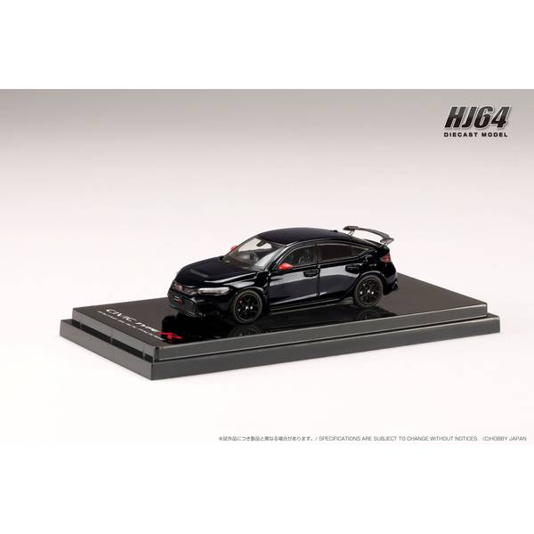 ※画像はイメージです■素材：ダイキャスト(亜鉛合金)/ABS/ホビージャパンの1/64ダイキャストシリーズ"HJ64"からHonda CIVIC TYPE R RACING BLACK Packageに純正オプションパーツを装着したカスタム...