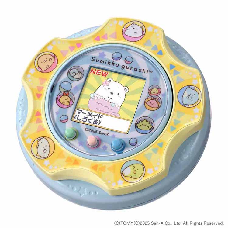 ハンドルを回してすみっコたちとあそぼう！ハンドルをぐるぐる回すと画面が動く！？本物のガチャみたいなハンドルはやみつき感覚！ハンドルを回してすみっコのお世話！ごはんをあげたり、なでなで、そうじ、おふろなど、すみっコと触れ合うほど「なかよしど」...