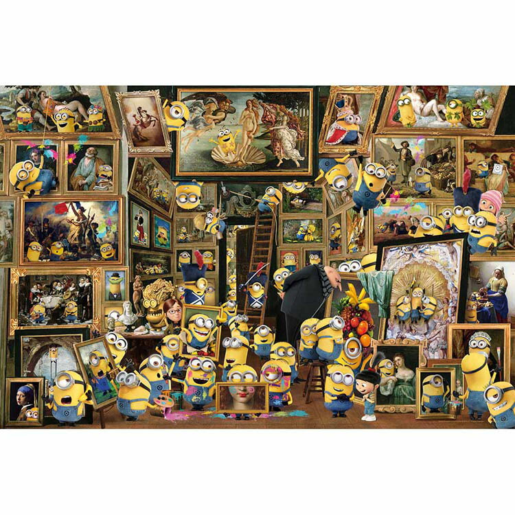 ミニオンたちが絵画の世界に入りこんでしまった不思議な美術館へようこそ！笛を吹く少年と一緒に笛を吹いたり、ピアノに寄る少女たちと楽譜を見たりしているミニオンを探してみて！イーブルミニオンのブロンズ像も！やのまんだけのオリジナルデザインです。●...