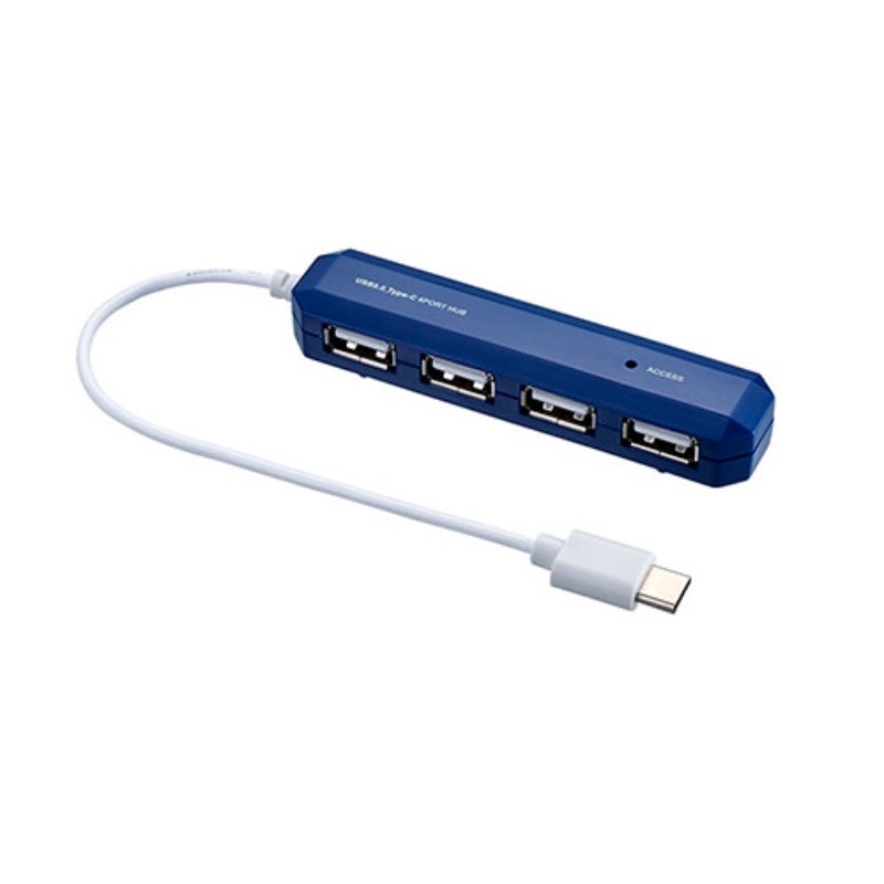 特長Type-Cコネクタを搭載した USB2.0 4ポートハブブルーに輝くアクセスLED搭載Type-Cポート搭載のPCやスマホ・ダブレットで、マウスやキーボード、USBメモリなどのUSB機器を使用できます。持ち運びに便利な一体型ケーブルA...
