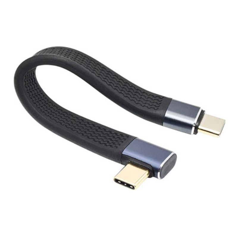 商品の特長USB4対応ショートタイプTYPE-CtoTYPE-CケーブルL字(直角FLAT)。最大40Gbpsの高速データ転送、240W急速充電、8K/60Hz映像出力に対応した、ショートタイプのUSB4Type-Cケーブル。SSDやノート...