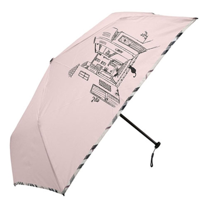 商品の特長先染めチェック生地を裾にパイピング加工して、正面1駒に街をのんびりお散歩する猫をプリントした、シンプルかわいいトラッドテイストの軽量コンパクトミニ傘。約135gと軽くてコンパクトなTiny miniは、いつでもバッグに入れておける...