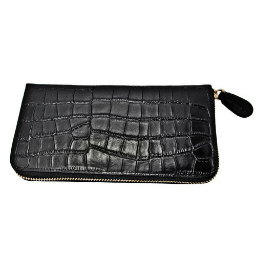 牛革(床革)クロコ型押し・ラウンド・ゴールドファスナー付・財布ラウンドファスナーが共に主役級の機能を持ち合わせたファスナーウォレット。 両面は紙幣と小銭を収納できるようになっていて 両面もカードやパスポートなどを収納できるスペースになってい...