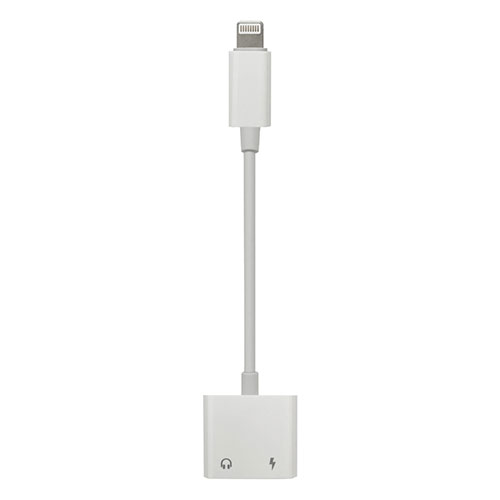 Lightningポートから3.5mmイヤホンジャックへ変換できるアダプター3.5mmイヤホン+Lightningでイヤホン使用と同時に充電可能有線イヤホンをiPhoneやiPadへ簡単接続・音楽再生・リモコン機能対応●本体サイズ 110×...
