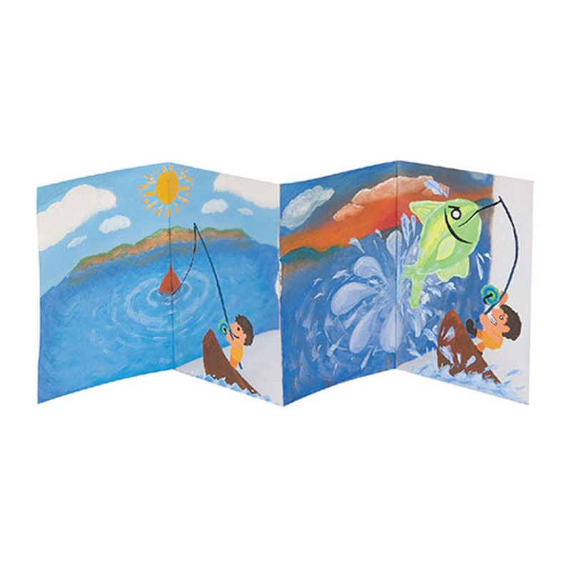 図工・工作・クラフト・ホビー・絵本・本・ぬりえ・児童図書猫と飛びだした金魚はミラーに描き込み、金魚鉢と背景はミラーへの映り込みによって表現しています　ミラーと映り込みを活かした不思議な作品ができる！\n鏡の反射による光の進む道筋を観察するこ...