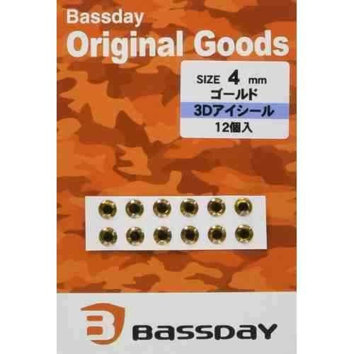 BASSDAY バスデイ 3Dアイシール 4mm ゴールド
