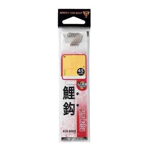 想像を絶する巨鯉のパワー、疾走に対しても伸びにくい、太軸で丈夫な鈎です。 鈎先角度を内に向けているので、バレにくさでも定評があります。 品名コード: 11158 号数: 14 ハリス: 4 入数: 5