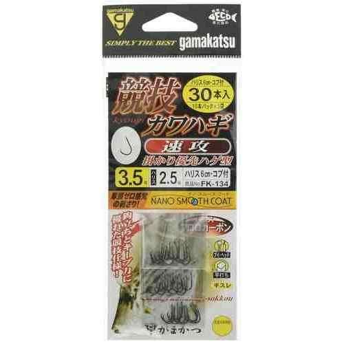 船上で即使用可能な糸付鈎。競技カワハギ速攻使用に特化した設計。 8の字コブ付きで取り扱いが簡単 ハリスは感度と強度を兼ね備えたフロロカーボン 全長6cmで様々な状況に対応 10本×3パックの分封で保存に便利 スペック 号数: 3.5号 ハリ...