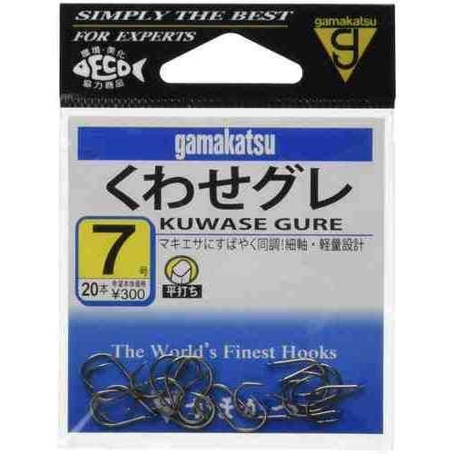 スレッカラシのグレを食わせるために設計されたグレ鈎。くわせに重点を置いたデザインが特徴。 短軸、細軸のコンパクトなアブミ型 皮膜が薄く、鈎先が鋭いベーシックな茶仕上げ スペック 号数: 7 カラー: 茶 入り数: 20本入