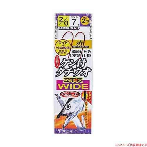 「ワイド」+「外向き鈎先」による抜群の鈎掛かりが特徴の「ケン付タチウオ ST-Rワイド」を使用した1本仕掛です。 ハリス: フロロカーボン デカケン 警戒されないパイプ無し仕様 品番: TU170 号数: 3/0 ハリス: 7 入数: 1本...