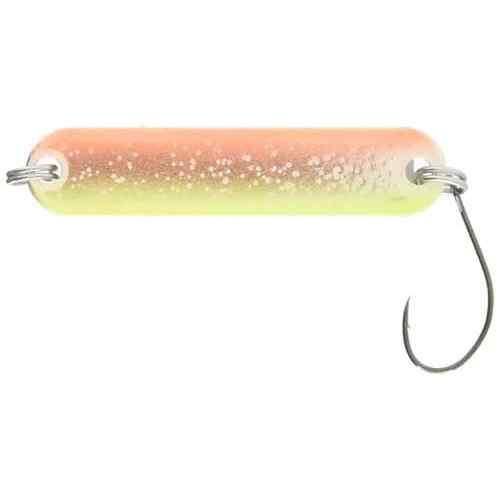 重さ: 5g 長さ: 38mm 幅: 8mm 厚み: 2.0mm フックサイズ: #6 カラー: #09 S/オレンジイエローラメメーカー品番: 914GRXN509 渓流ではナチュラルドリフトで回転アピール。 アップにキャストした時や止水...