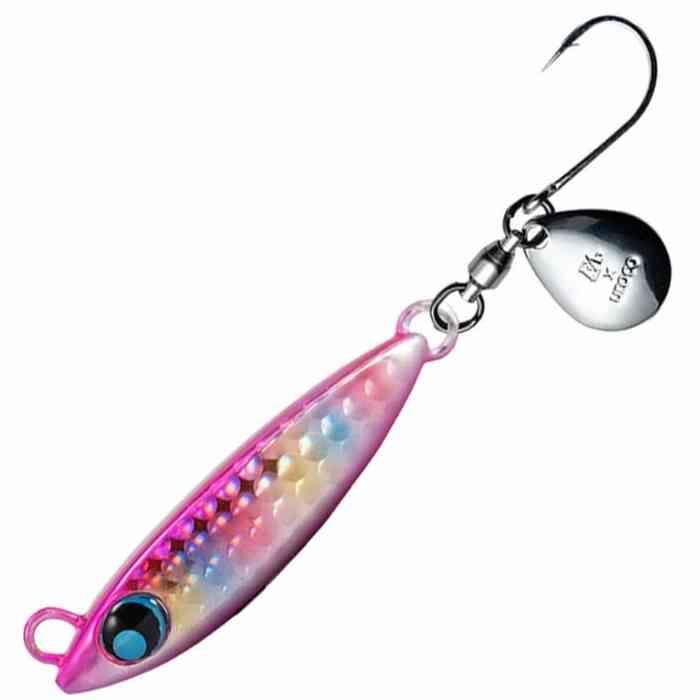 話題のUROCOコラボ ブレードジグ コンパクトで浮き上がりにくい形状のシルエット 飛距離が出る 早巻きでの安定性が抜群 フィッシュアロー コロジグブレード Weight: 40g 入数: 1 カラー: ピンクコットン