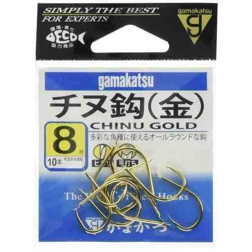 号数: 2号 入本数: 13 カラー: 金 均一な光沢が魚を誘うベーシックな金メッキ。 ヒネリ・(逆ヒネリ)・(リバースベンド)軸を捻り、鈎先を外に向けた鈎。用途によってヒネリ(右ヒネリ)・逆ヒネリ(左ヒネリ)がある。 もっともオーソドック...