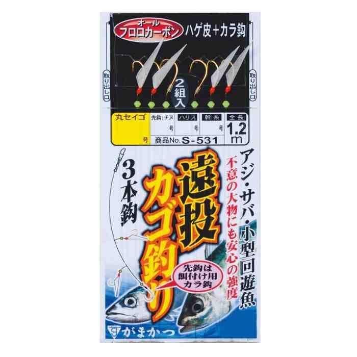 初心者でも扱いやすい遠投仕様の釣具。 号数: 8 ハリス: 2 幹糸: 2 入数: 2 使用鈎: チヌ（金）、丸せいご（金）3本（2組入） 遠投しやすい1.2m仕様 スペック サイズ: 8号 カラー: ゴールド系
